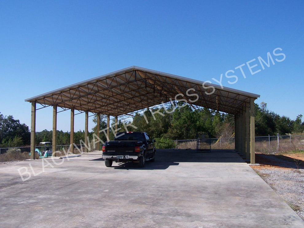 OPEN POLE BARN KIT - 24' X 36' - QUALITY MADE BY BLACKWATER TRUSS ...