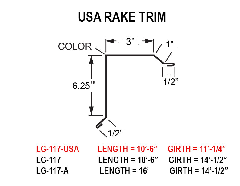 Rake Trim - Metal Trim & Flashing - Choose from our 21 Vibrant Colors ...